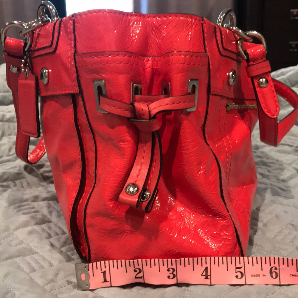 Coach Coral Patent Leather Handbag - Gem